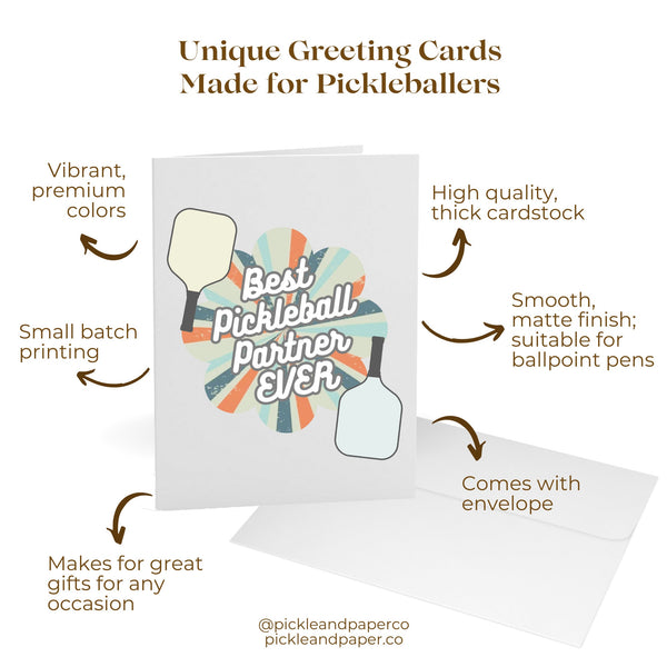 Best Pickleball Partner Ever Greeting Card | Modern Pickleball Gifts ...